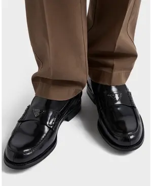 Prada Brushed Leather Loafers