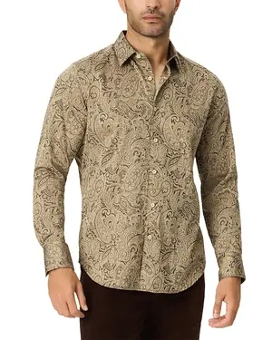 Robert Graham Hudson Paisley Cotton Blend Woven Shirt