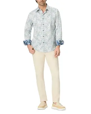 Robert Graham Foxboro Slim Fit Cotton Blend Knit Shirt