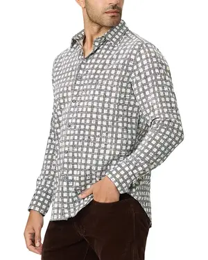 Robert Graham Sanger Slim Fit Cotton Blend Check Woven Shirt