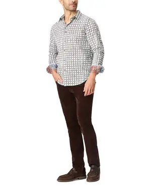 Robert Graham Sanger Slim Fit Cotton Blend Check Woven Shirt