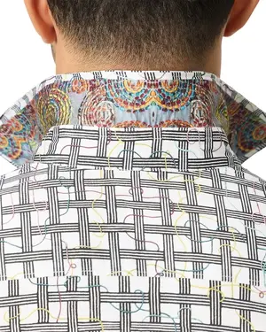 Robert Graham Sanger Slim Fit Cotton Blend Check Woven Shirt