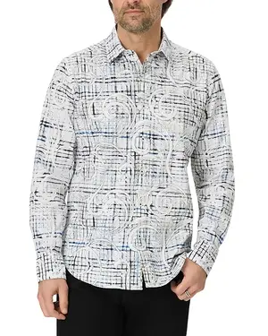 Robert Graham Webster Slim Floral Check Woven Cotton Shirt