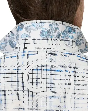 Robert Graham Webster Slim Floral Check Woven Cotton Shirt