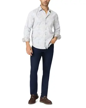 Robert Graham Dewitt Slim Fit Hazy Pattern Cotton Blend Woven Shirt