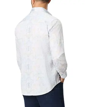 Robert Graham Dewitt Slim Fit Hazy Pattern Cotton Blend Woven Shirt