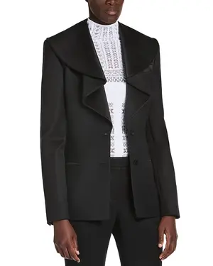 Alexander McQueen Folded Collar Wool Blazer
