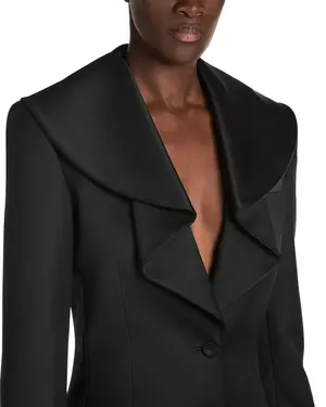 Alexander McQueen Folded Collar Wool Blazer
