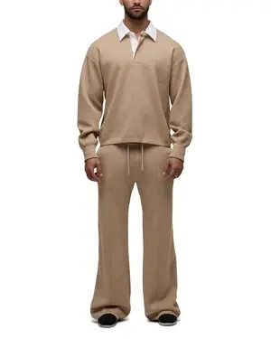 Hudson Jeans Contrast Collar Cotton Blend Polo Shirt