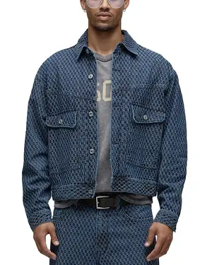Hudson Jeans Front Yoke Weave Pattern Denim Jacket
