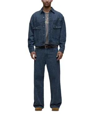 Hudson Jeans Front Yoke Weave Pattern Denim Jacket