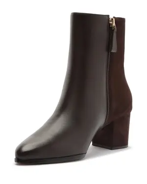 ALEXANDRE BIRMAN Jesse Suede & Leather Ankle Boots - Dark Brown