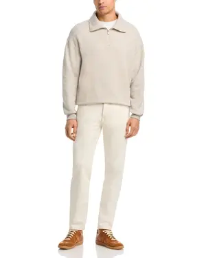 FRAME Relaxed Quarter Zip Cotton Blend Sweatshirt