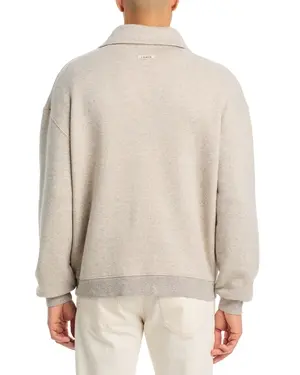 FRAME Relaxed Quarter Zip Cotton Blend Sweatshirt