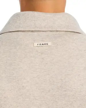 FRAME Relaxed Quarter Zip Cotton Blend Sweatshirt