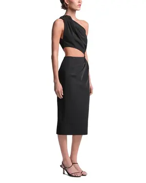 Bcbgmaxazria Isabel One Shoulder Cutout Midi Dress