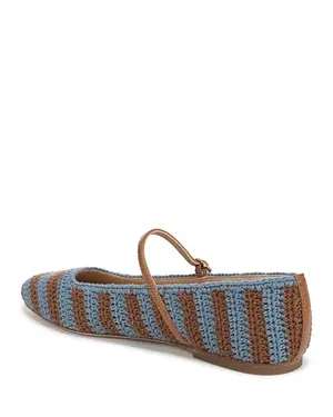 Veronica Beard Ellie Crochet Flats - Blue/hazel
