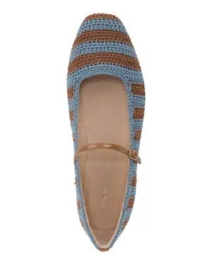 Veronica Beard Ellie Crochet Flats - Blue/hazel