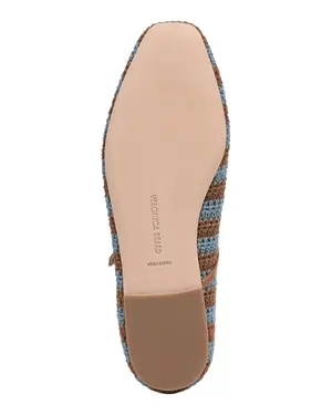Veronica Beard Ellie Crochet Flats - Blue/hazel