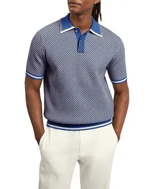 Ted Baker London Breame Short Sleeve Waffle Stitch Polo - Blue