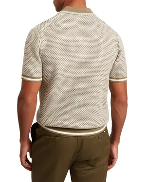 Ted Baker London Breame Short Sleeve Waffle Stitch Polo - Olive