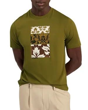 Ted Baker London Joof Short Sleeve Box Print Tee - Olive