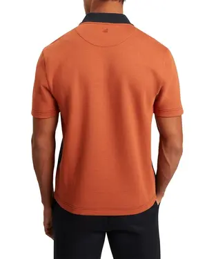 Ted Baker London Tirvin Short Sleeve Two Tone Sweater Polo - Navy