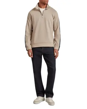 Ted Baker London Koven Long Sleeve Two Tone Half Zip Polo