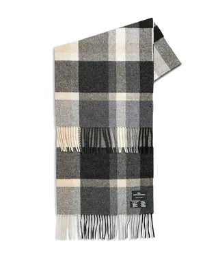Rodd & Gunn Jed Valley Check Wool Scarf - Grigio