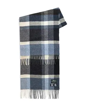 Rodd & Gunn Jed Valley Check Wool Scarf - Sea