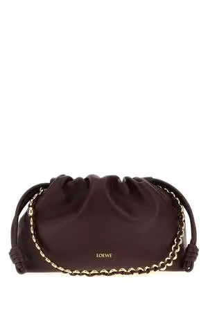 Loewe Loewe Women Grape Nappa Leather Medium Flamenco Clutch Purple