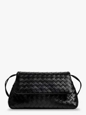 Bottega Veneta Leather Shoulder Bag With Intrecciato Pattern - Multicolor