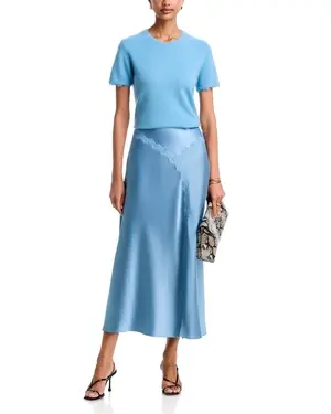 Tanya Taylor Bethany Lace Trim A Line Skirt