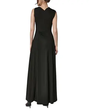 Donna Karan New York Asymmetrical Neck Draped Maxi Dress
