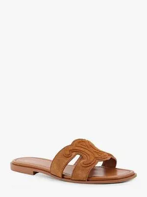 Celine Marina Suede Sandals With Triomphe Logo