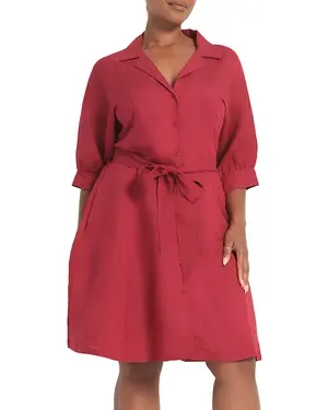 ESTELLE The Maribel Tie Waist Shirt Dress