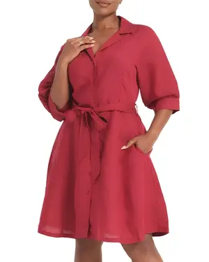 ESTELLE The Maribel Tie Waist Shirt Dress