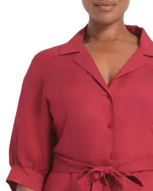 ESTELLE The Maribel Tie Waist Shirt Dress