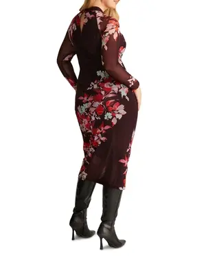ESTELLE Solene Printed Mock Neck Midi Dress