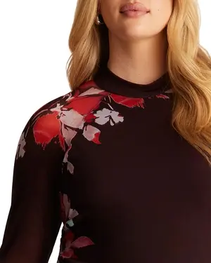 ESTELLE Solene Printed Mock Neck Midi Dress