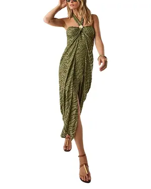 VIX PAULA HERMANNY Marilyn Slit Front Dress - Fen