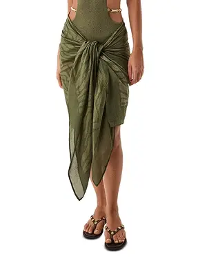 VIX PAULA HERMANNY Printed Sarong Cotton Swim Cover-up - Fen