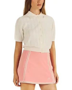 MALBON Ren Cotton Cashmere Polo Top