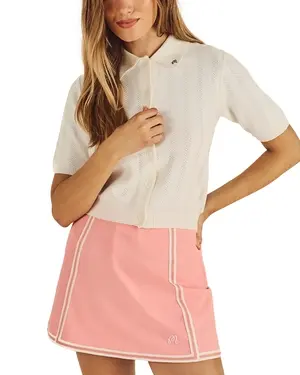 MALBON Ren Cotton Cashmere Polo Top