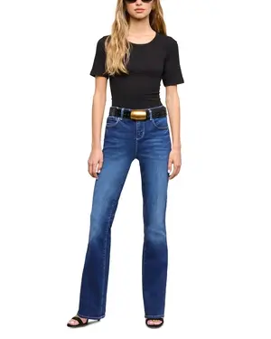L'Agence Petite Selma Mid Rise Sleek Baby Bootcut Jeans - Columbia