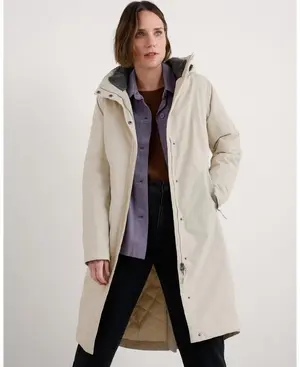 SEASALT CORNWALL Janelle Waterproof Hooded Raincoat - Beige