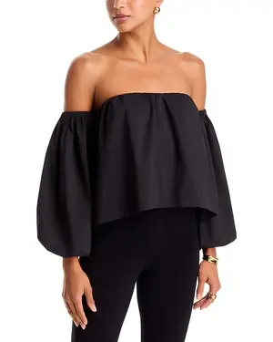 L'Agence Sarai Off-the-shoulder Top - Black