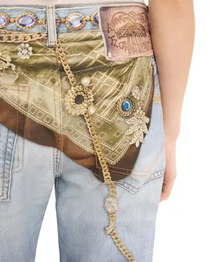 Acne Studios Trompe L'oeil Scarf Print Straight Leg Jeans