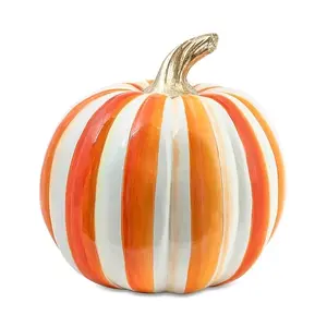 MACKENZIE-CHILDS Orange Stripe Medium Pumpkin - Multi