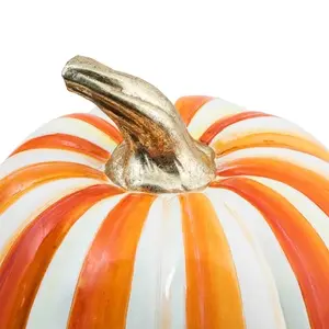 MACKENZIE-CHILDS Orange Stripe Medium Pumpkin